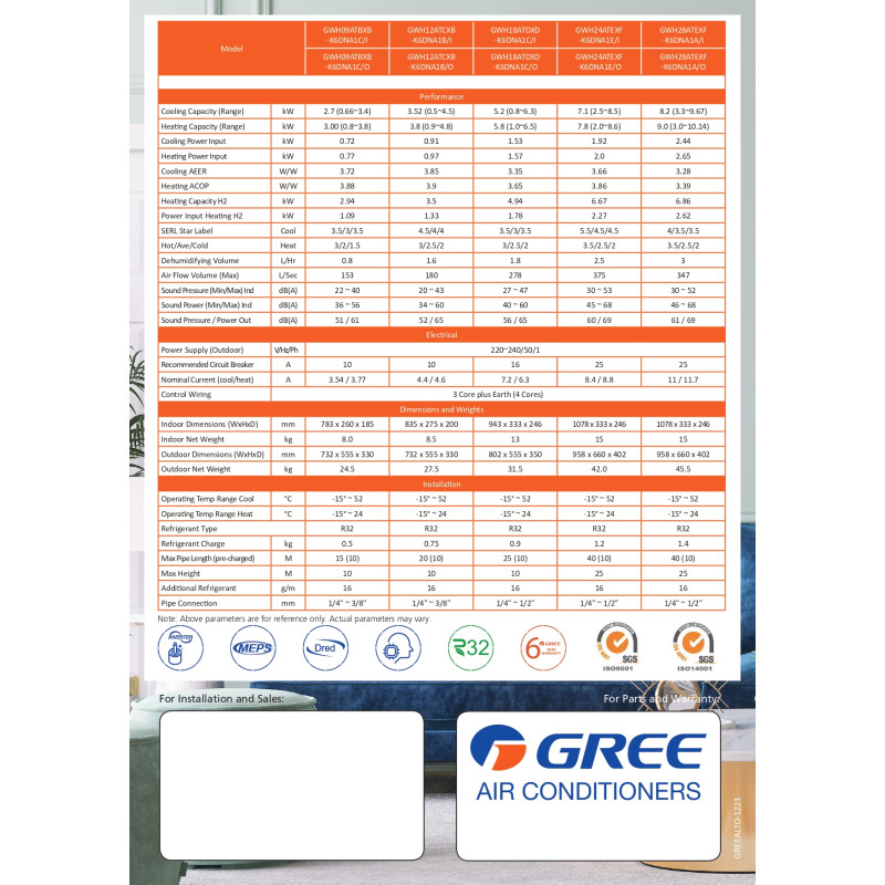 GREE 2.7 kW Alto Hi Wall Inverter Split System